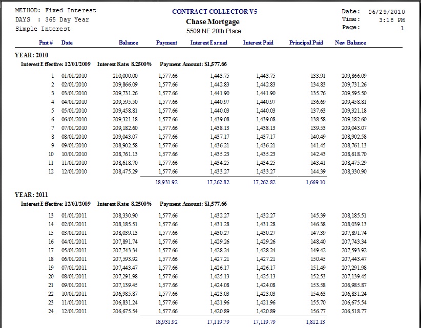 Amortization Schedule Loan Calculator Graveco Software Inc 